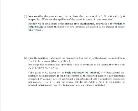 Solved 1 Problem 1 Infectious Disease Dynamics The Spread