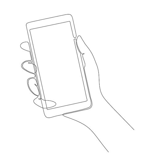 Premium Vector Continuous Line Drawing Hand Holding Smartphone