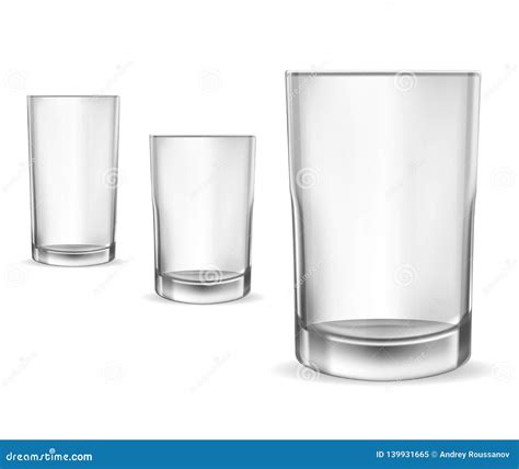 Glass Glasses Empty Set Of Vector Realistic Illustrations Isolated Icons Stock Vector