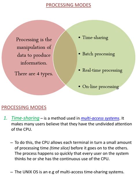 Processing Modes Pdf Operating System Computing