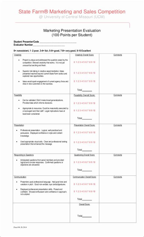 Presentation Feedback Form Templates