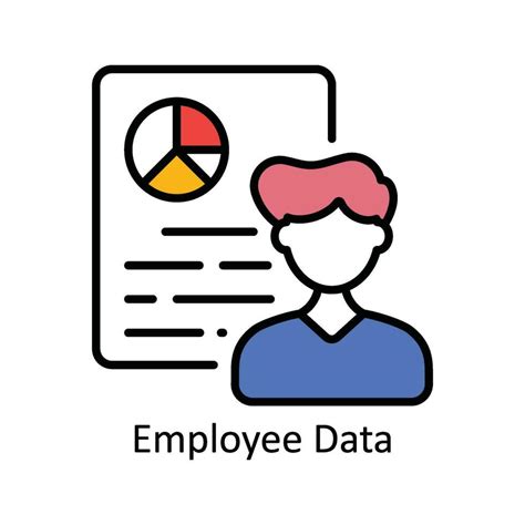 Employee Data Vector Fill Outline Icon Design Illustration Product