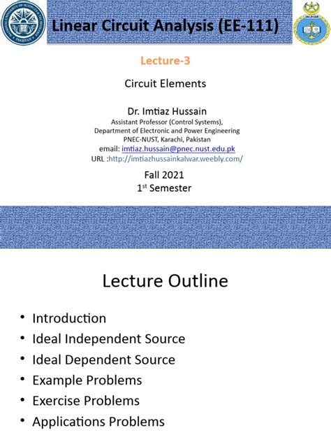 Lecture 3 Circuit Elements Pdf Electrical Network Passivity Engineering