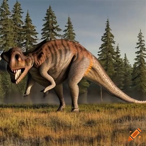 Two Hadrosaurus Dinosaurs Walking In A Forest Landscape On Craiyon