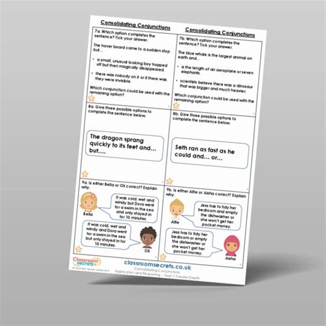 Year 2 Consolidating Conjunctions Application And Reasoning Resource Classroom Secrets