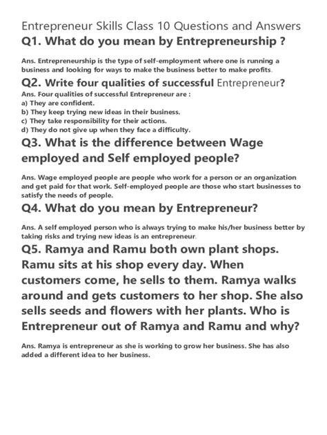 Fillable Online Class Notes Class X Topic Part A Employability Skills Fax Email Print