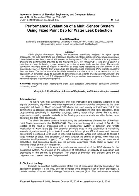 Pdf Performance Evaluation Of A Multi Sensor System Using Fixed Point