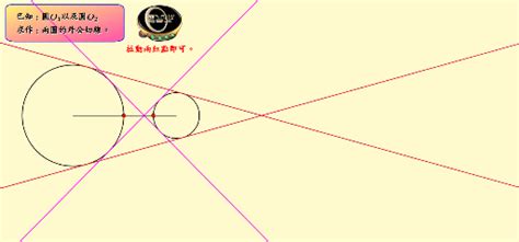 兩圓的公切線 GeoGebra