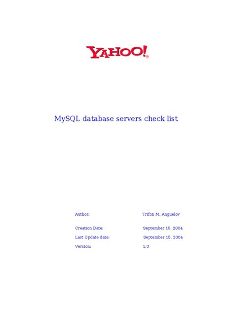 mysql checklist pdf my sql superuser