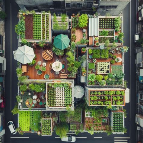 Vegetables Fruits And Flowers Farming In Small Place Stock Illustration