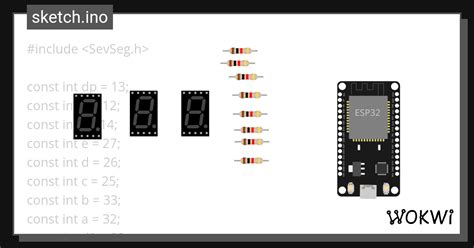7segment Wokwi Esp32 Stm32 Arduino Simulator
