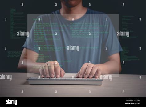 Hands Typing On Laptop With Programming Code On Screen Representing