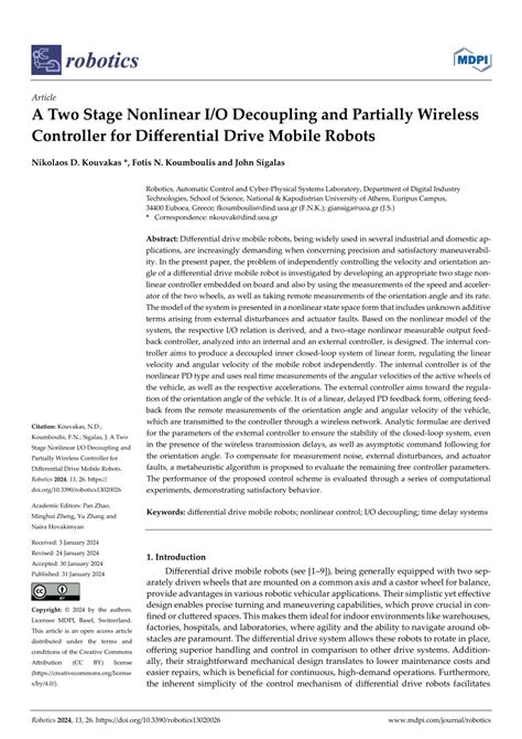 Pdf A Two Stage Nonlinear Io Decoupling And Partially Wireless Controller For Differential