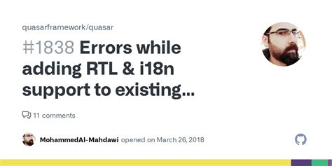 Errors While Adding Rtl And I18n Support To Existing Quasar App · Issue