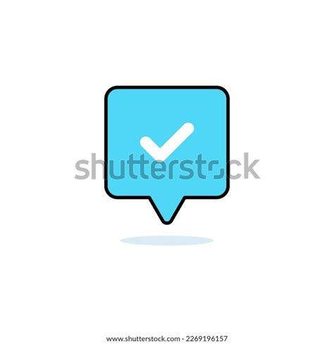 Check Mark Speech Bubble Outline Stock Vector Royalty Free Shutterstock
