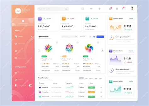 Premium Vector Ui Ux Infographic Dashboard Ui Design With Graphs Charts And Diagrams Web