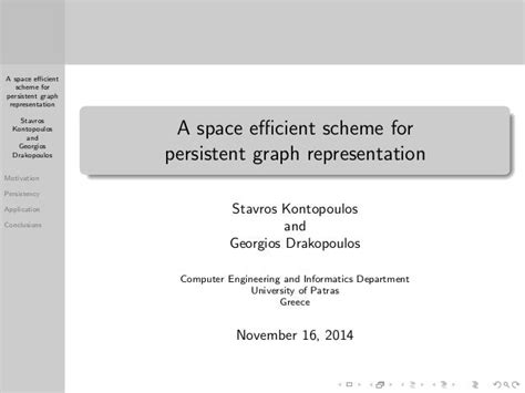 A Space Efficient Scheme For Persistent Graph Representation