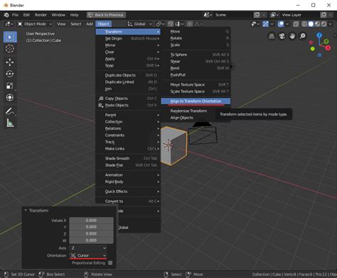 Modeling How To Snap And Align An Object To The D Cursors Position And Rotation Blender