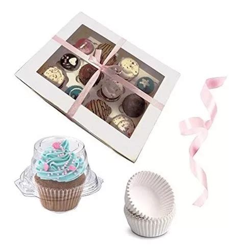 Viable Hub Pack De 10 Cajas Blancas Para Cupcakes Con 5 Reci Cuotas
