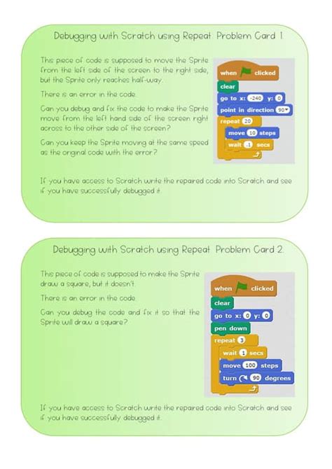 Debugging Coding With Scratch Using Repeat By Pooley Productions