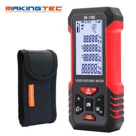Makingtec 레이저 거리 측정기 레이저 거리 도구 룰렛 테이프 측정 디지털 측정 테이프 100m 거리계 측정 및