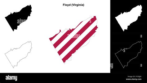 Floyd County Virginia Outline Map Set Stock Vector Image And Art Alamy