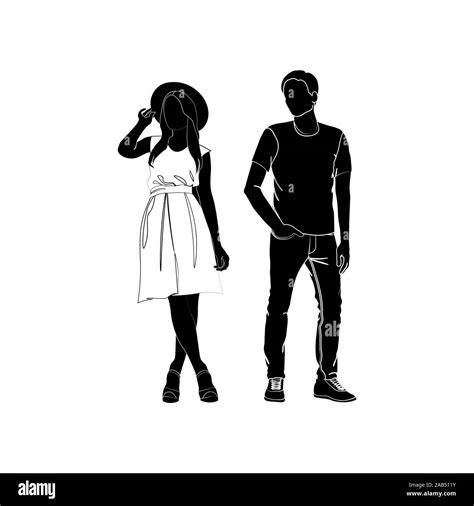 Guy And Girl Silhouette Logo Silhouette Faces Outlines Faces Man Woman