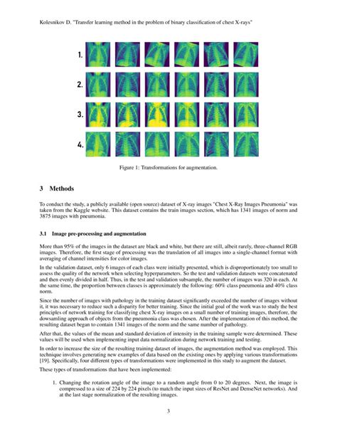 Transfer Learning Method In The Problem Of Binary Classification Of Chest X Rays Deepai