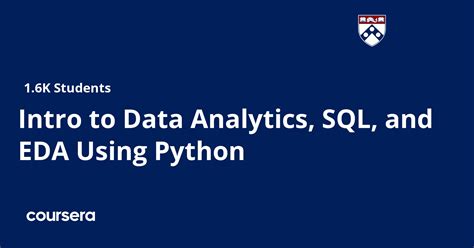 Intro To Data Analytics Sql And Eda Using Python — University Of