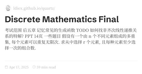 Discrete Mathematics Final