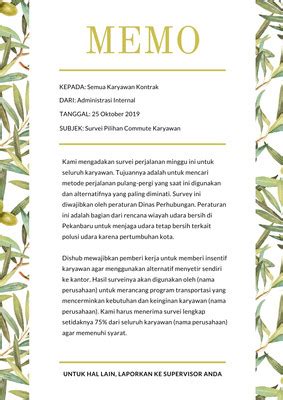 Pilih Desain Contoh Memo Keren Siap Pakai Canva