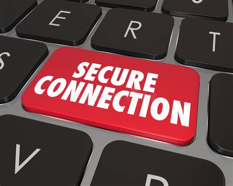 Secure Connection Computer Keyboard Key Internet Online Security Stock