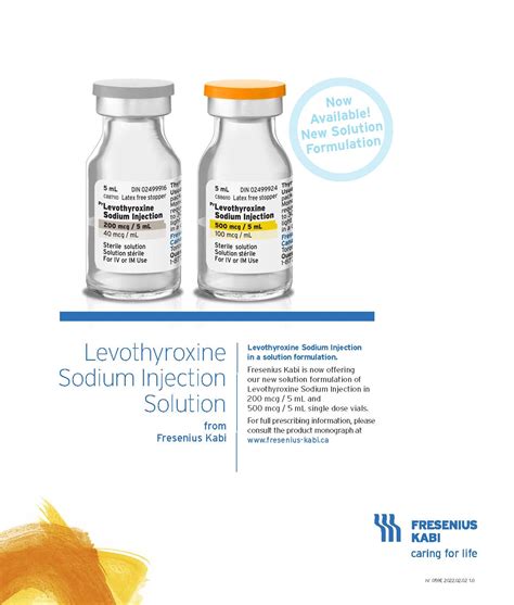 Fresenius Kabi Introduces Levothyroxine Sodium Injection 51 Off