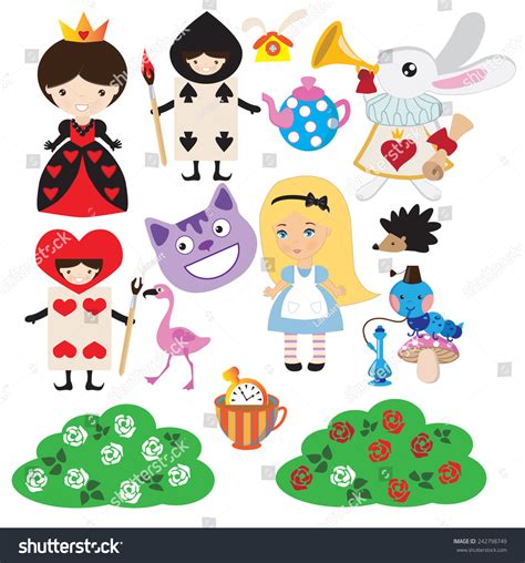 Alice Wonderland Vector Illustration Stock Vector 242798749 Shutterstock