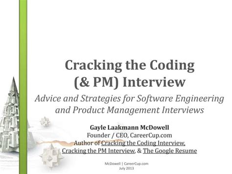 Cracking The Coding And Pm Interview Jan 2014 Ppt