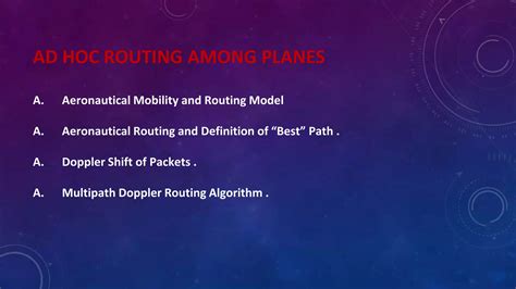 Aeronautical Ad Hoc Networks Revised Ppt