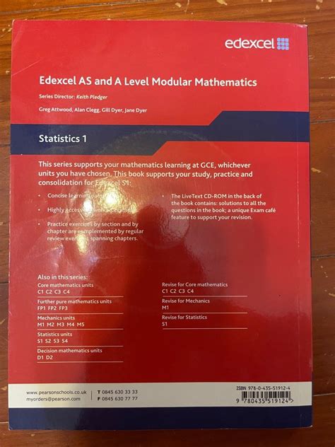 A Level As Level Modular Mathematics Statistics 1 Textbook 興趣及遊戲 書本 And 文具 教科書 Carousell