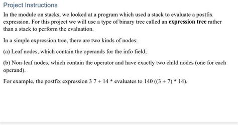 Solved Project Instructions In The Module On Stacks We