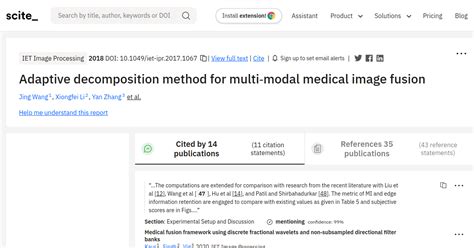 Adaptive Decomposition Method For Multi‐modal Medical Image Fusion