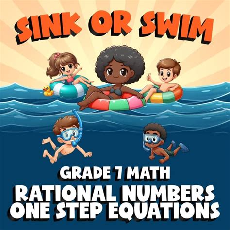 Rational Numbers One Step Equations Sink Or Swim Math Game No Prep Grade 7