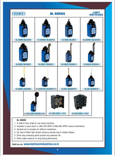 COMMON TYPES OF LIMIT SWITCHES Manufacturer Supplier Exporter