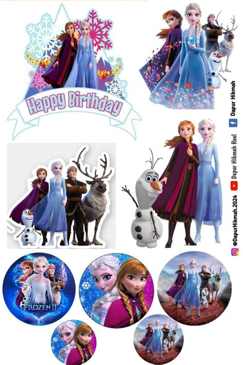 Frozen 2 Cake Toppers Free Printable Classic Birthday Cake
