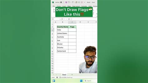 Dont Draw Flags🇮🇳in Excel‼️instead Use Amazing Trick Exceltips