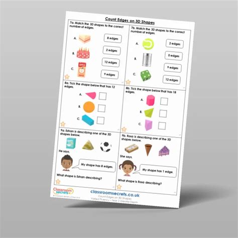 Year 2 Count Edges On 3d Shapes Varied Fluency Resource Classroom Secrets