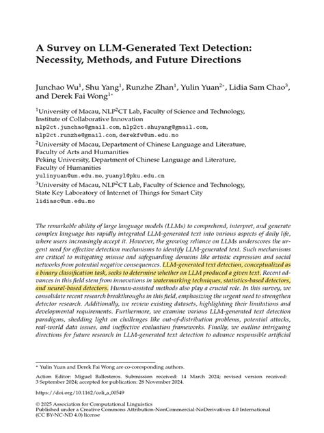 A Survey On Llm Generated Text Detection Pdf Artificial
