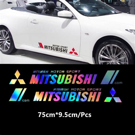 2pcs Mitsubihsi Car Sticker Decoration Body Side Sticker Door Flower