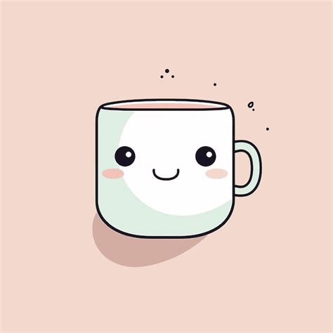 Gaya Kartun Vektor Maskot Chibi Cangkir Kawaii Yang Lucu Vektor Ai