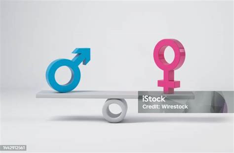 흰색 배경에 성별 기호의 균형을 맞추는 3d 렌더링 양성 평등 개념 0명에 대한 스톡 사진 및 기타 이미지 0명 개념 개념과 주제 Istock