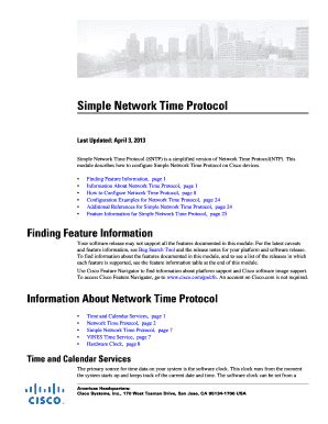 Fillable Online Module Describes How To Configure Simple Network Time Protocol On Cisco Devices