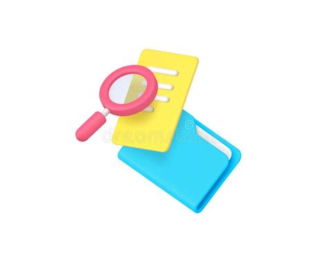 Report Paper Document File Folder Research Analyzing 3d Icon Realistic Vector Illustration Stock